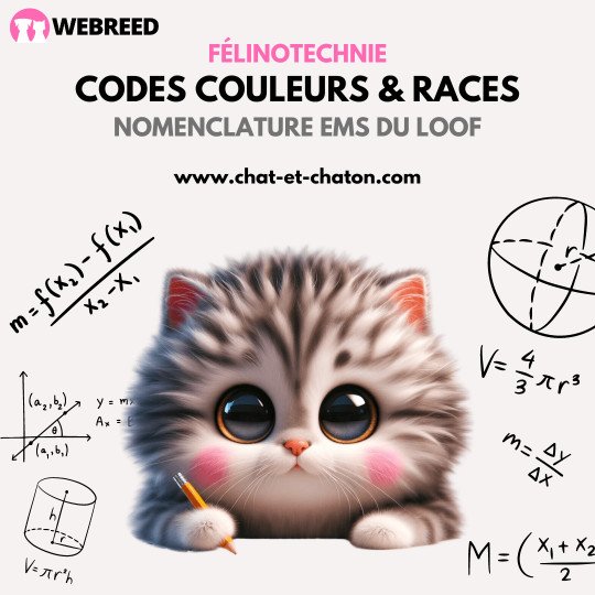 Codes race et codes couleur du chat. Liste complète.